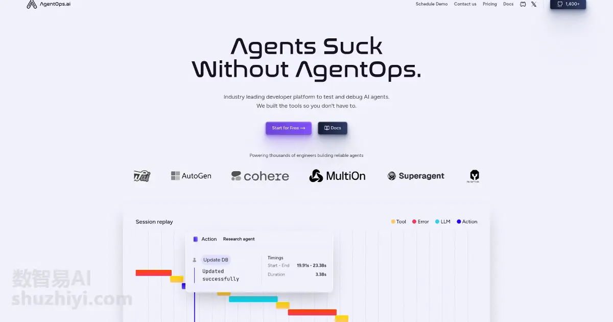 AI工具AgentOps：自动化任务管理和实时分析提升运营效率 - 数智易AI